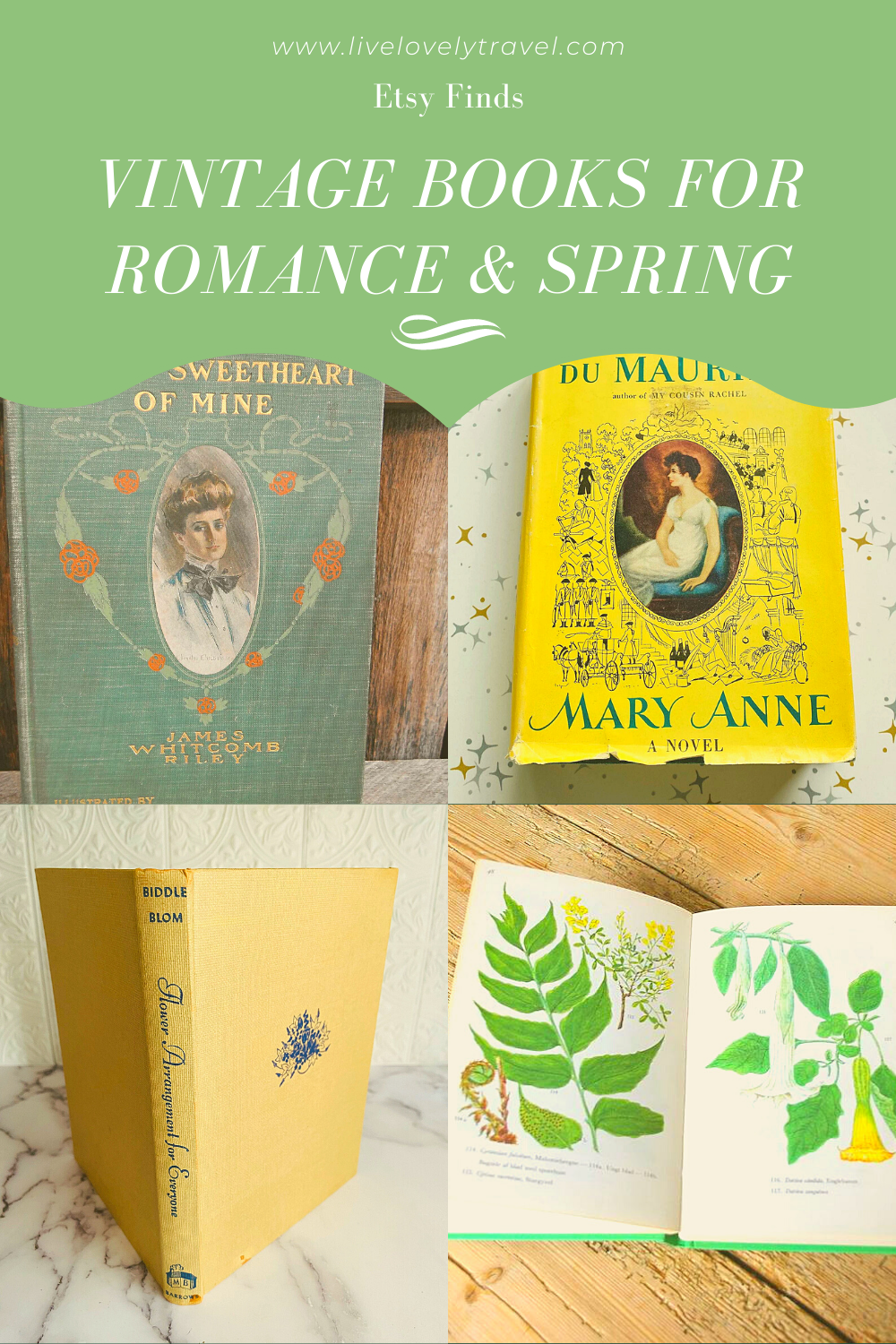 Vintage Books For Romance And Spring - Live Lovely Photography